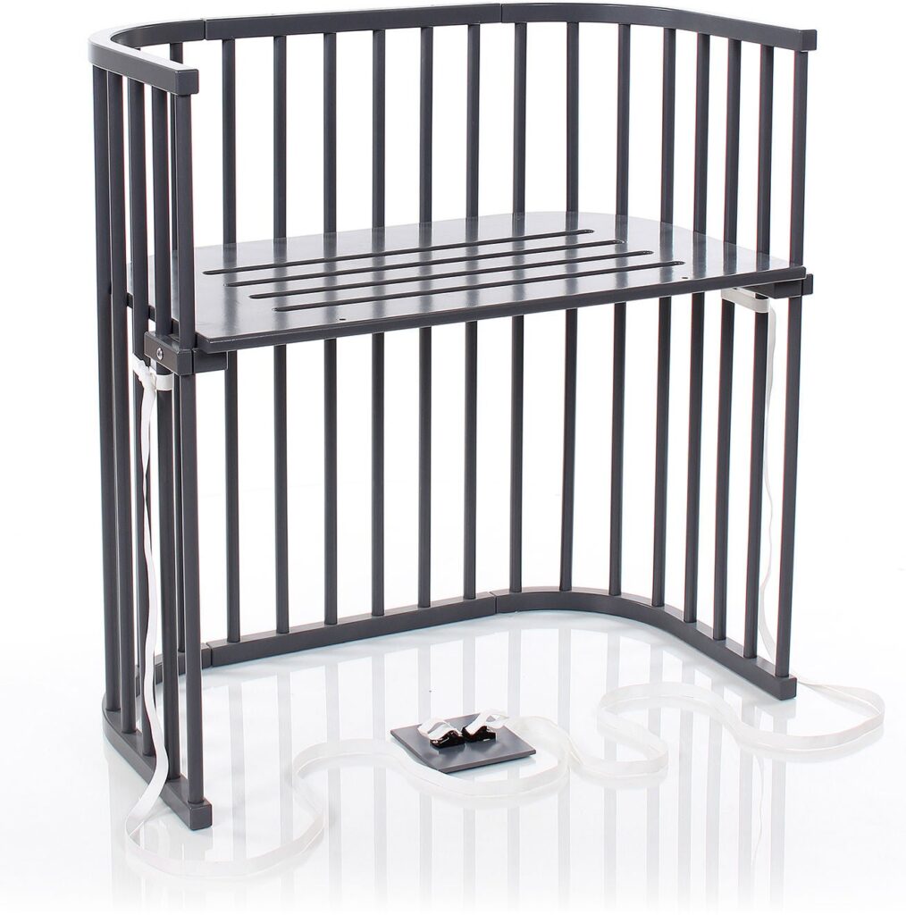 Babybay Bedside Crib Boxspring, Grey | bbaby