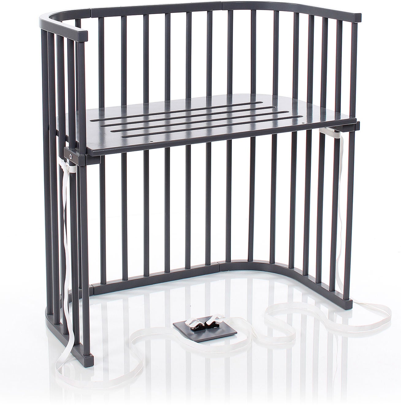 Babybay Bedside Crib Boxspring, Grey | bbaby